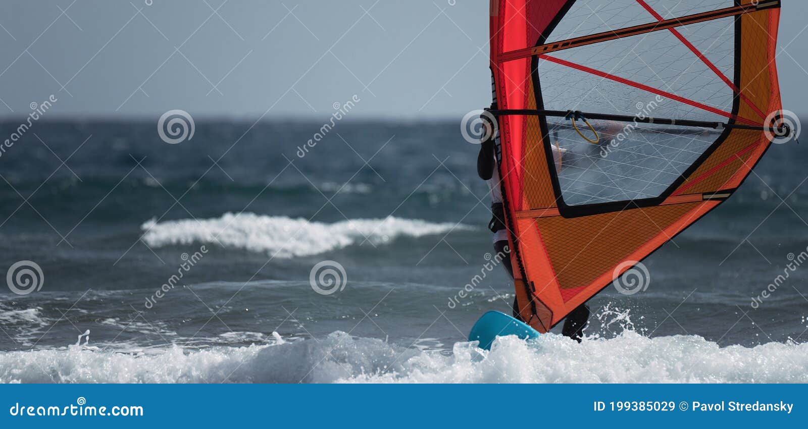 Windsurfer Surfing the Wind on Waves Stock Image - Image of athlete ...