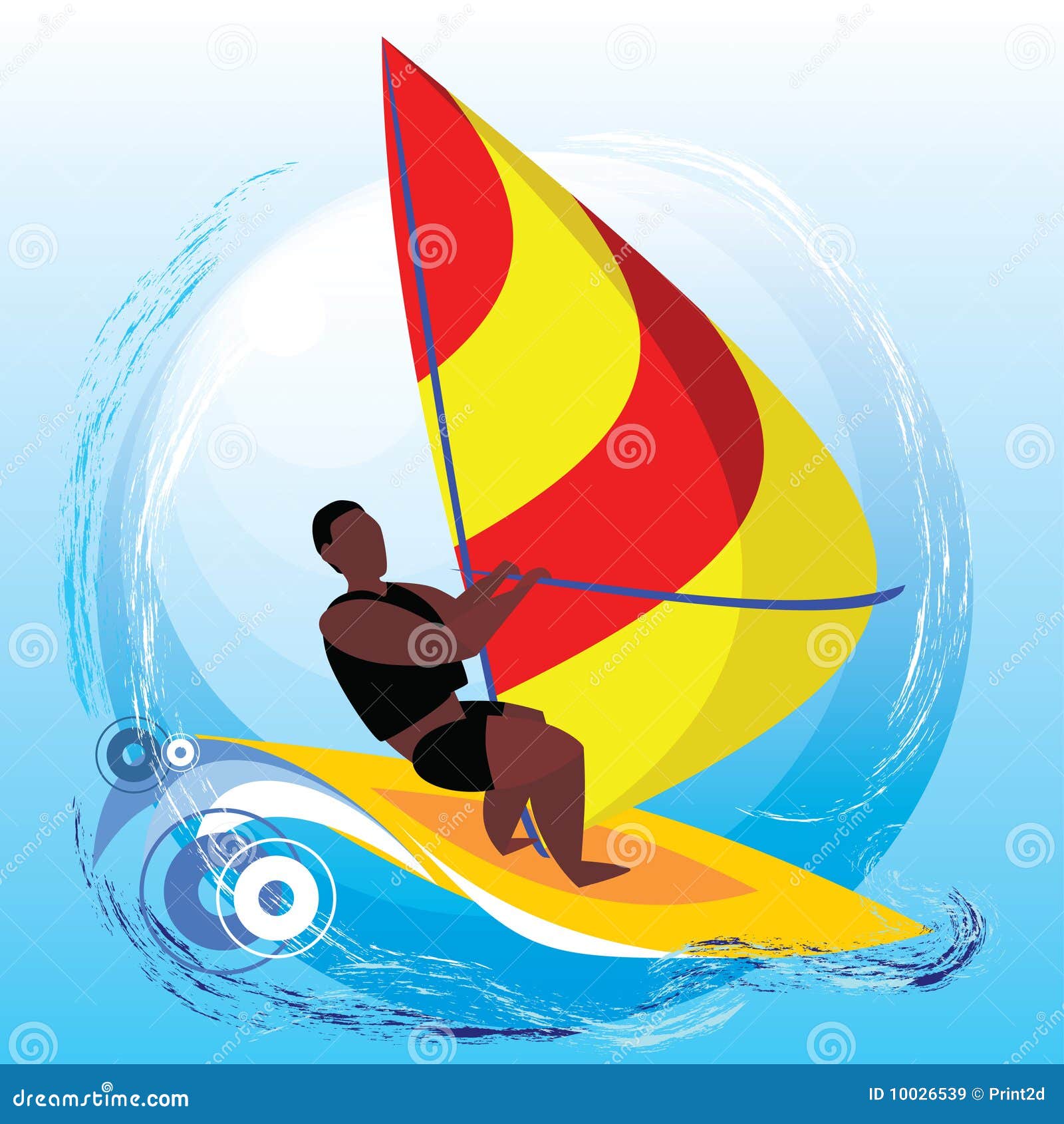 Windsurfing Vector Illustration | CartoonDealer.com #2539750
