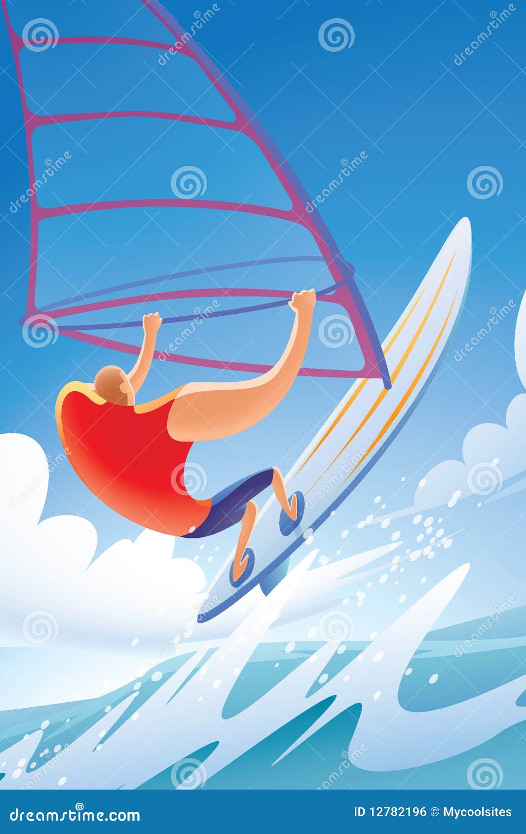 Windsurfing stock illustration. Illustration of leisure - 12782196