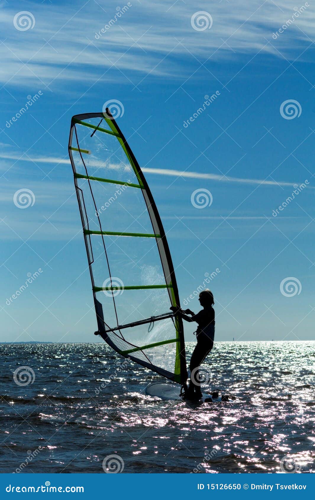 Windsurfing stock photo. Image of sunset, tranquil, mediterranean ...