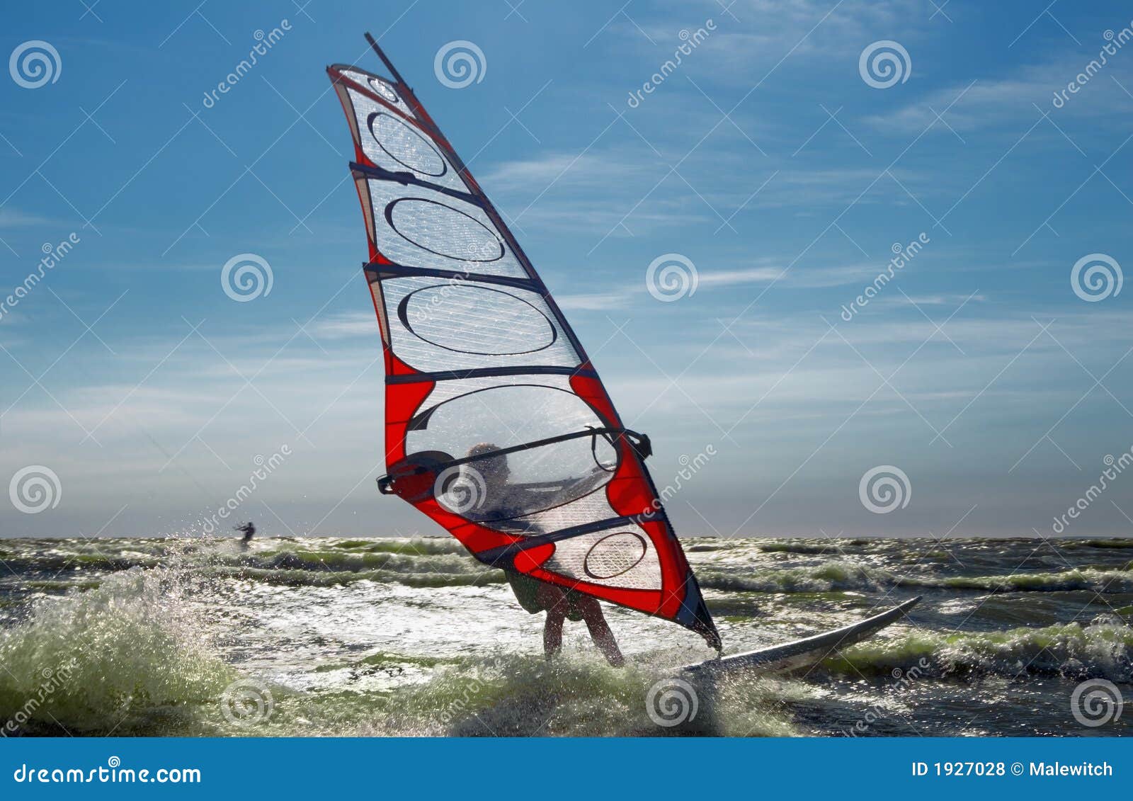 Windsurfing-3 stock photo. Image of sail, horizon, green - 1927028
