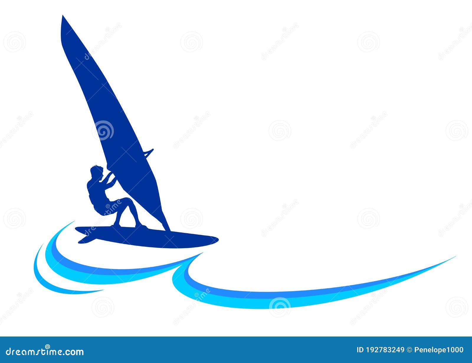 Windsurfing Sport Logo in Vector Quality. Stock Vector - Illustration ...