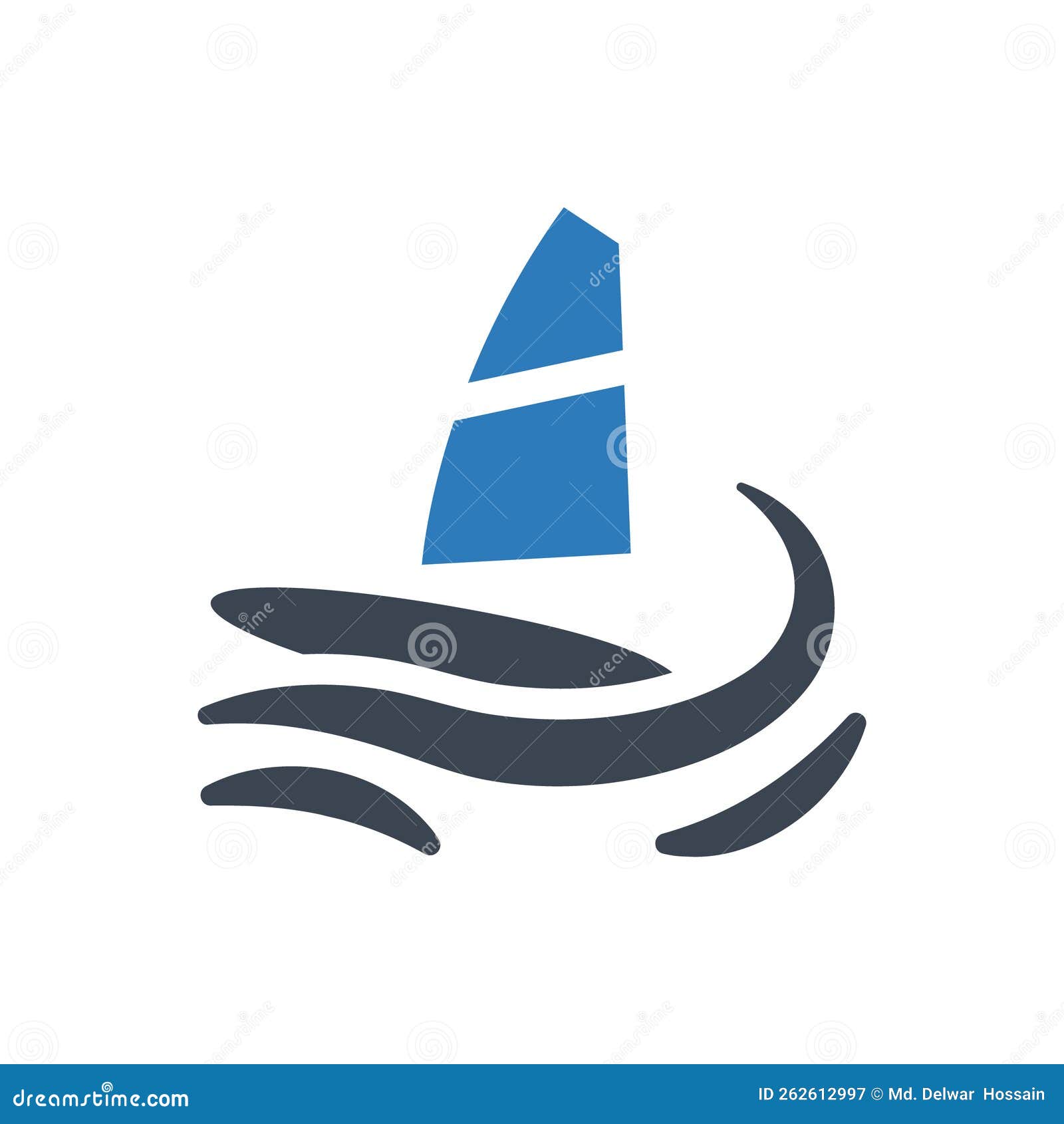 Windsurfing icon stock vector. Illustration of symbol - 262612997