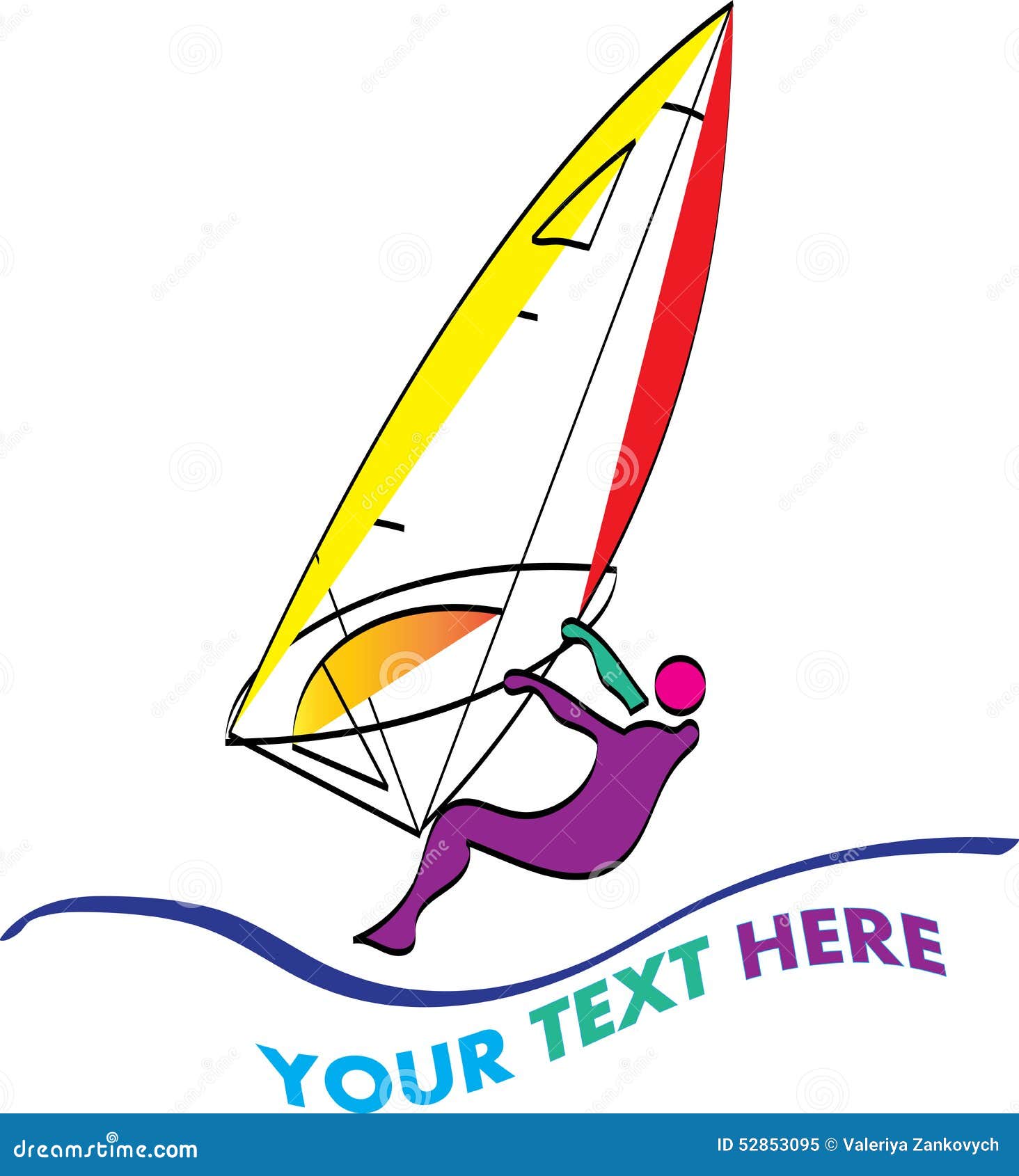 Windsurfing logo stock vector. Illustration of text, olympic - 52853095