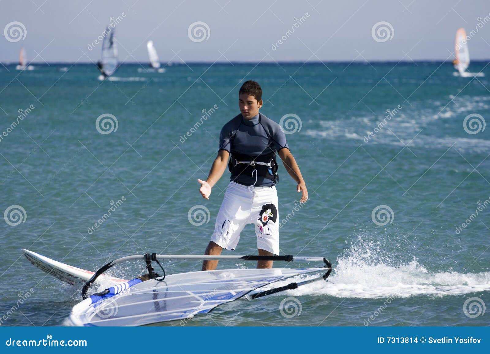 Windsurfing school. stock photo. Image of wind, people - 7313814