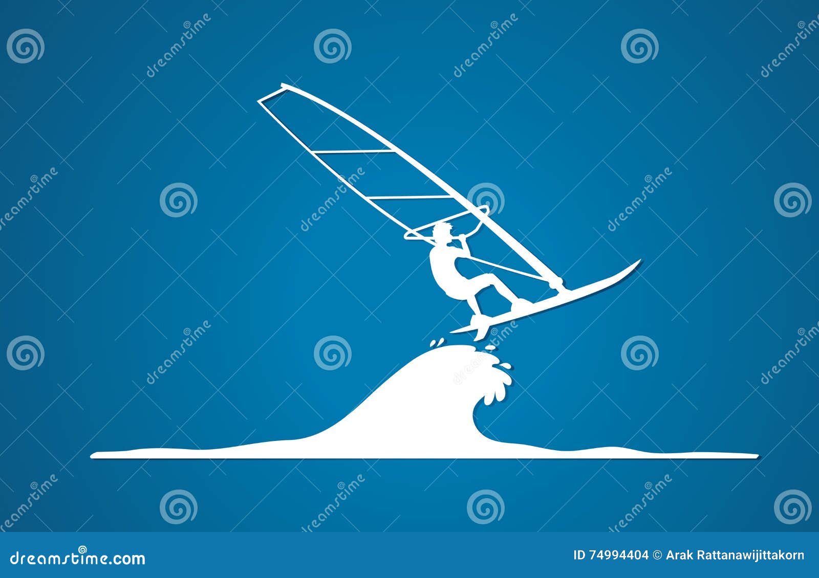 Windsurfing stock vector. Illustration of summer, information - 74994404