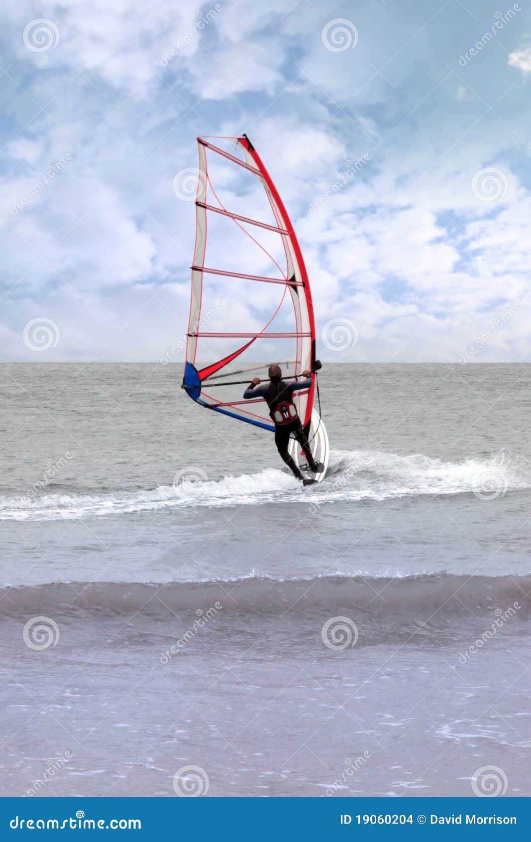 Windsurfing in a storm stock photo. Image of ride, male - 19060204