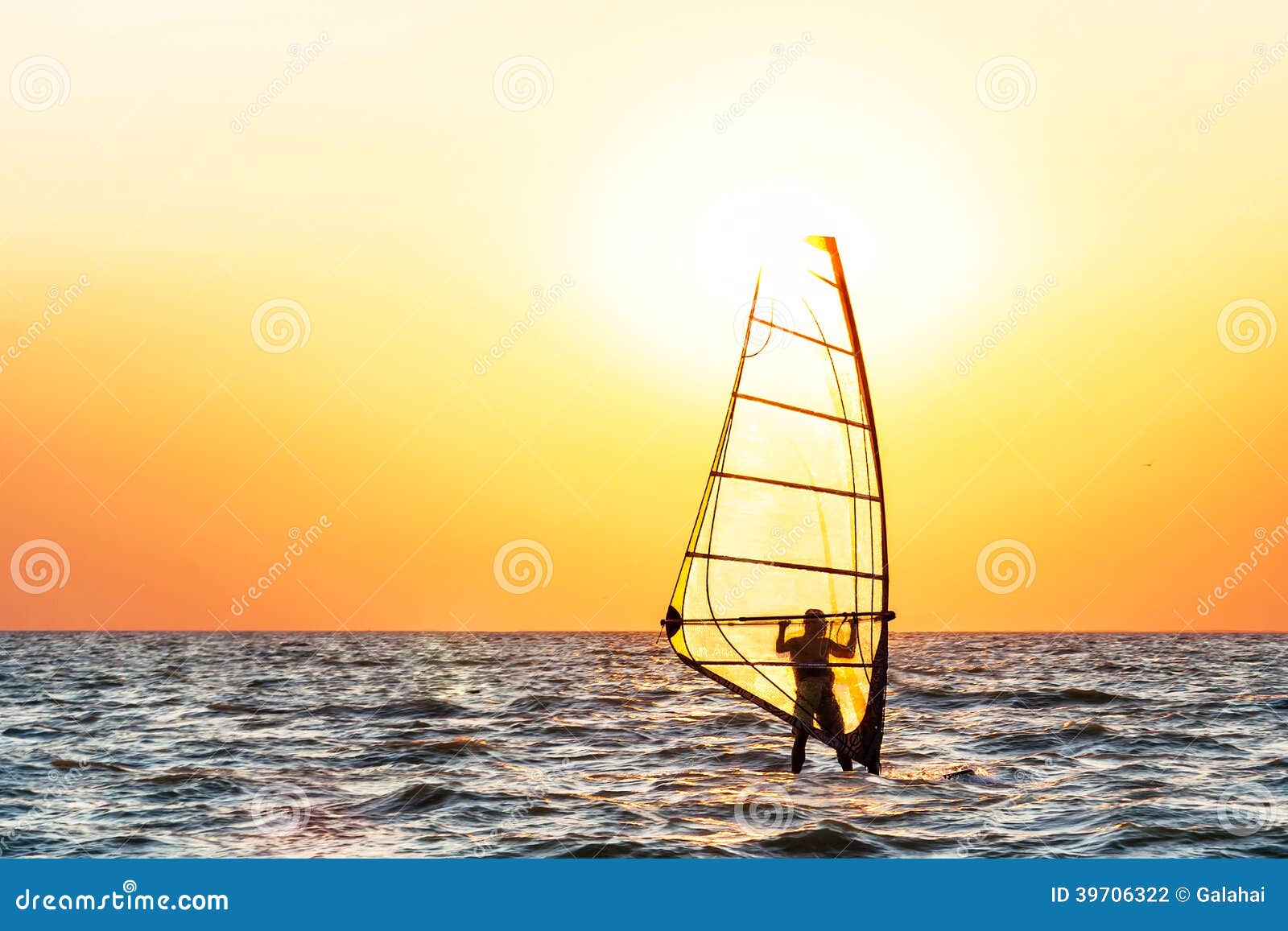 Windsurfing at sunset stock photo. Image of speed, extreme - 39706322
