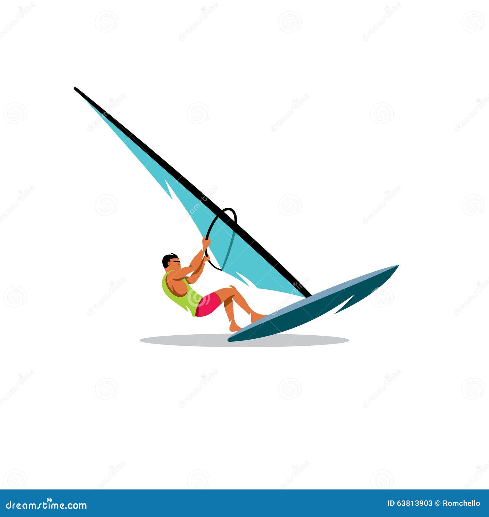 Windsurfing. Vector Illustration Stock Vector - Illustration of ...
