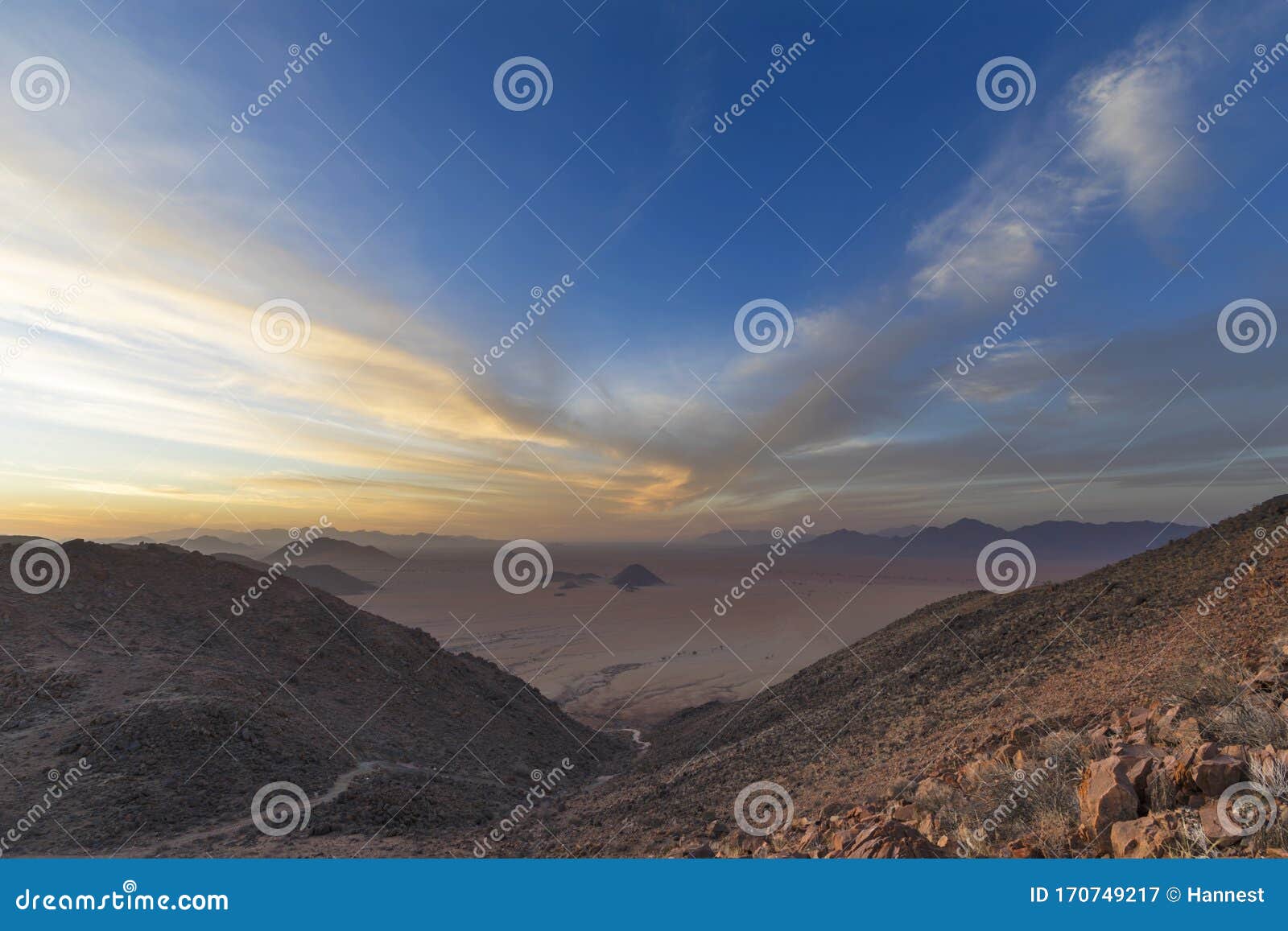 Windswept Clouds at Sunset in the Namib Desert Stock Image - Image of ...