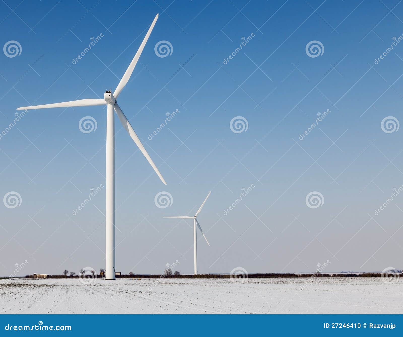 Windturbines in winter stock photo. Image of pylon, technology - 27246410