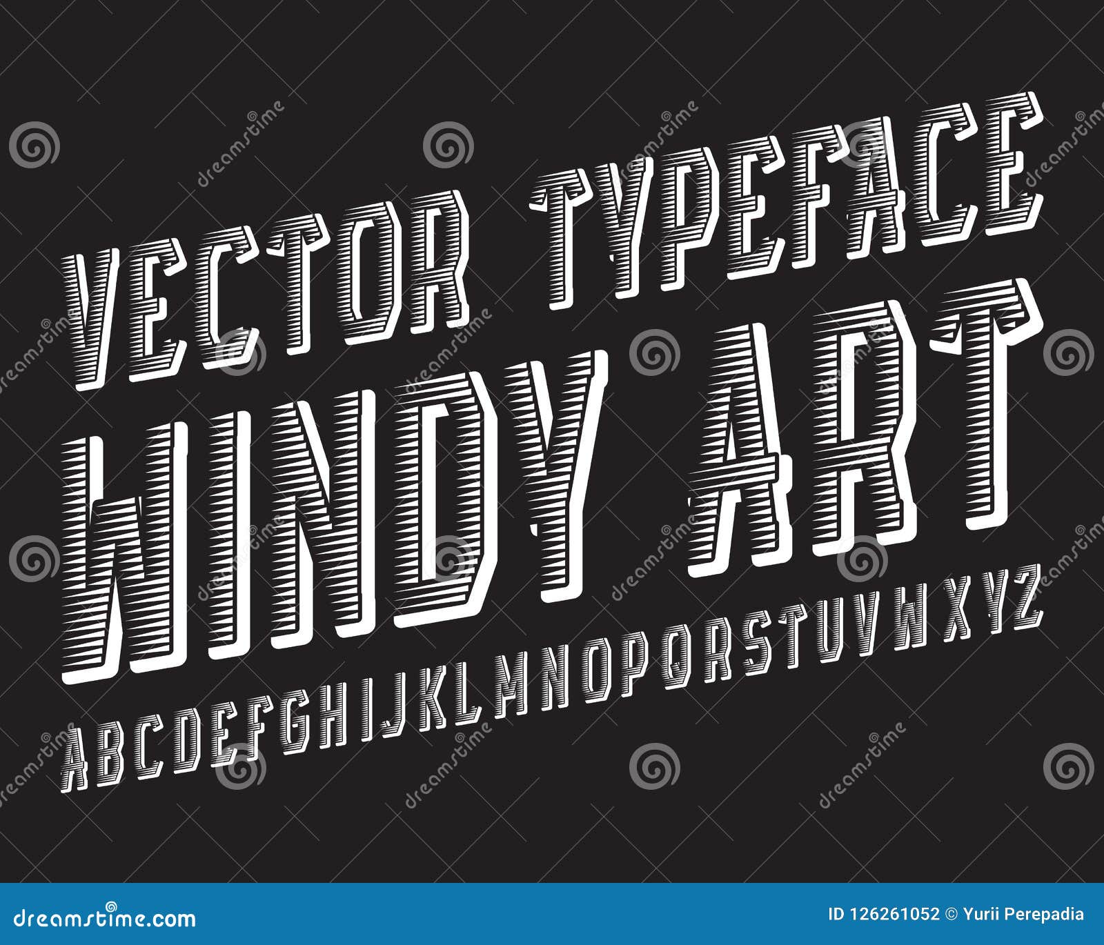 Windy Letters Label Typeface. Black Contrasting Font. Isolated English ...