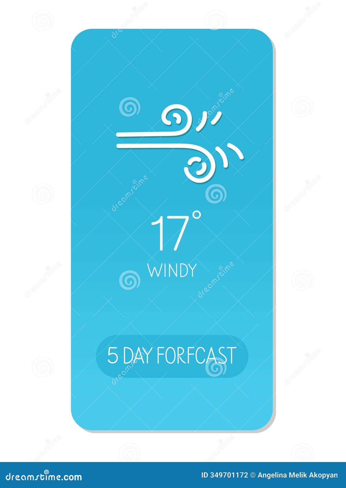 Windy Conditions and Temperature Reading of 17 Degrees Displayed on a ...