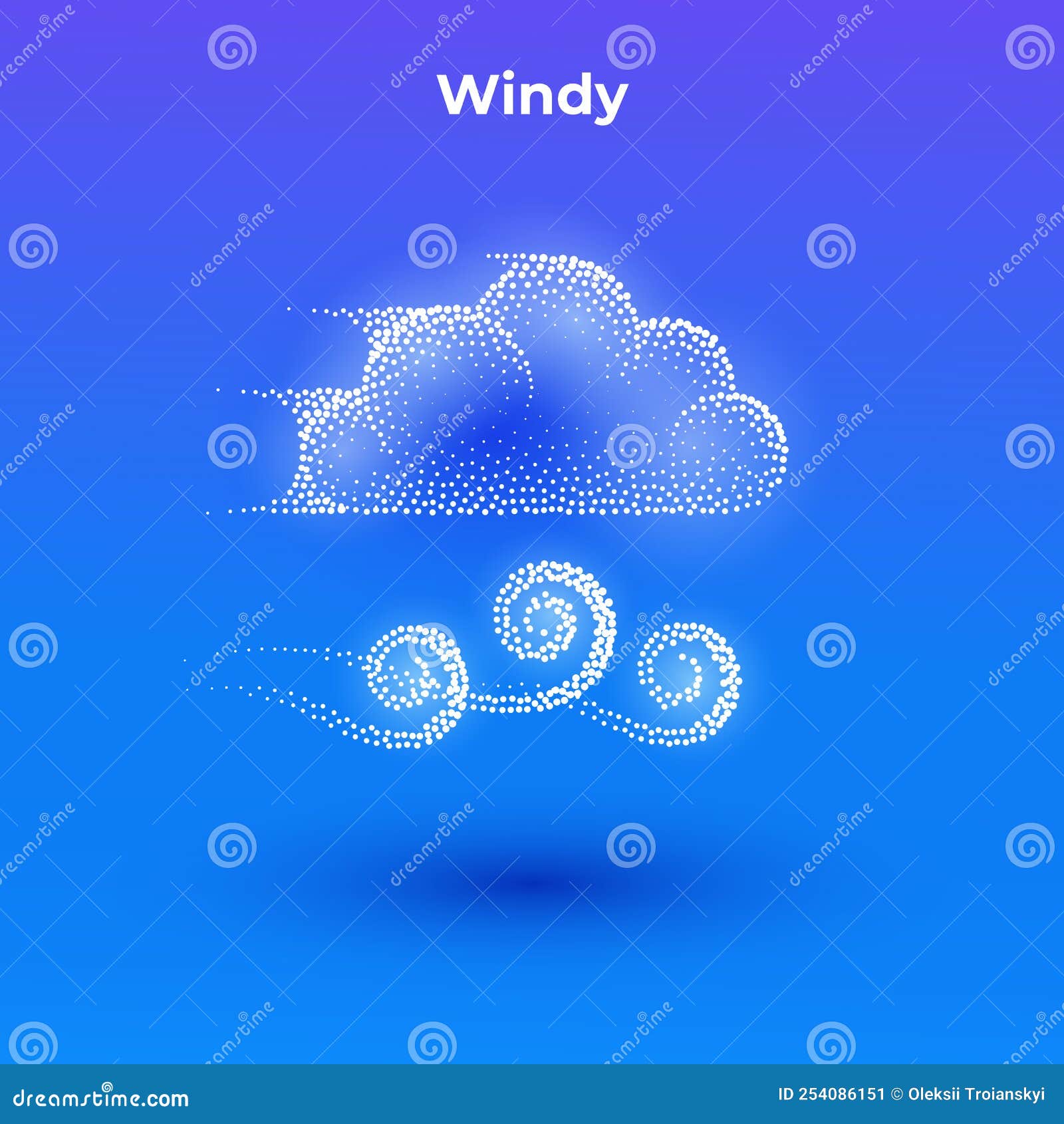 Windy 3d Icon with Transparent Effect. Halftone Weather Simple Icon ...