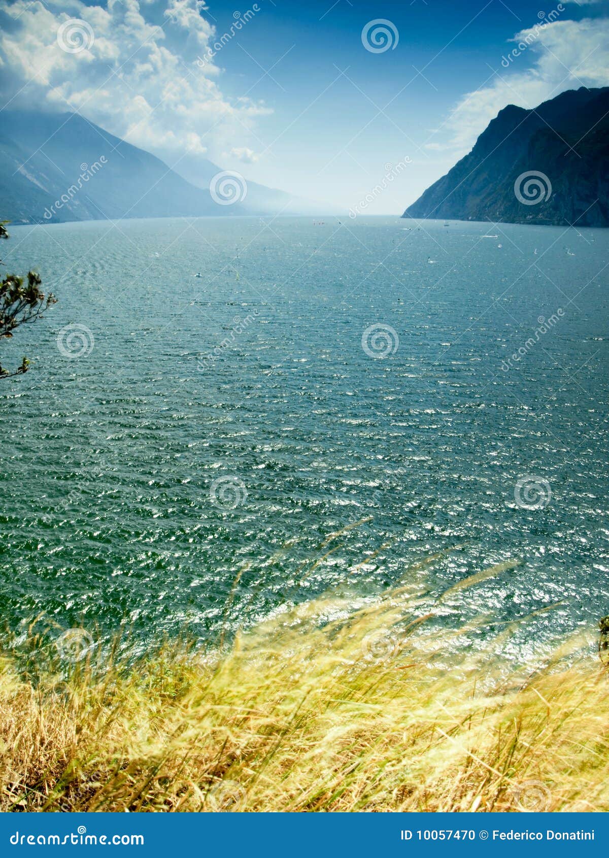 Windy day stock photo. Image of trentino, lake, hills - 10057470