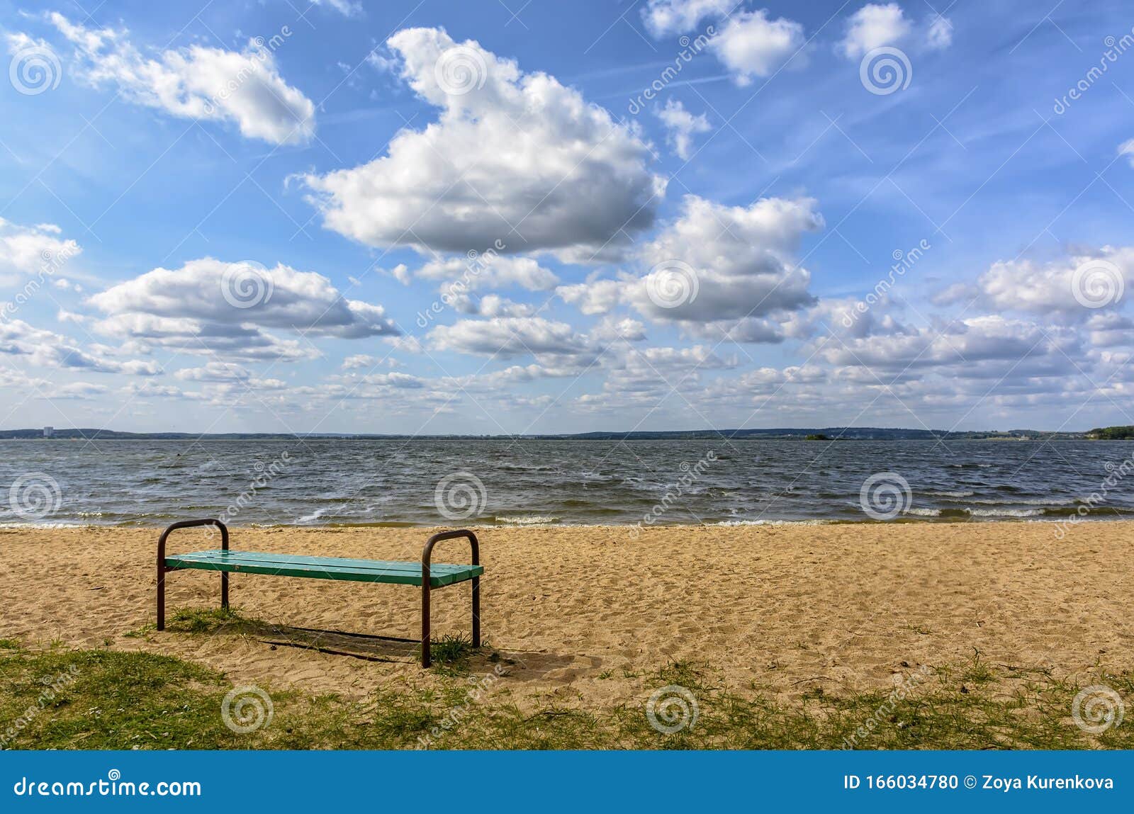 Windy Day on the Beach at Zaslavsky Reservoir Stock Photo - Image of ...