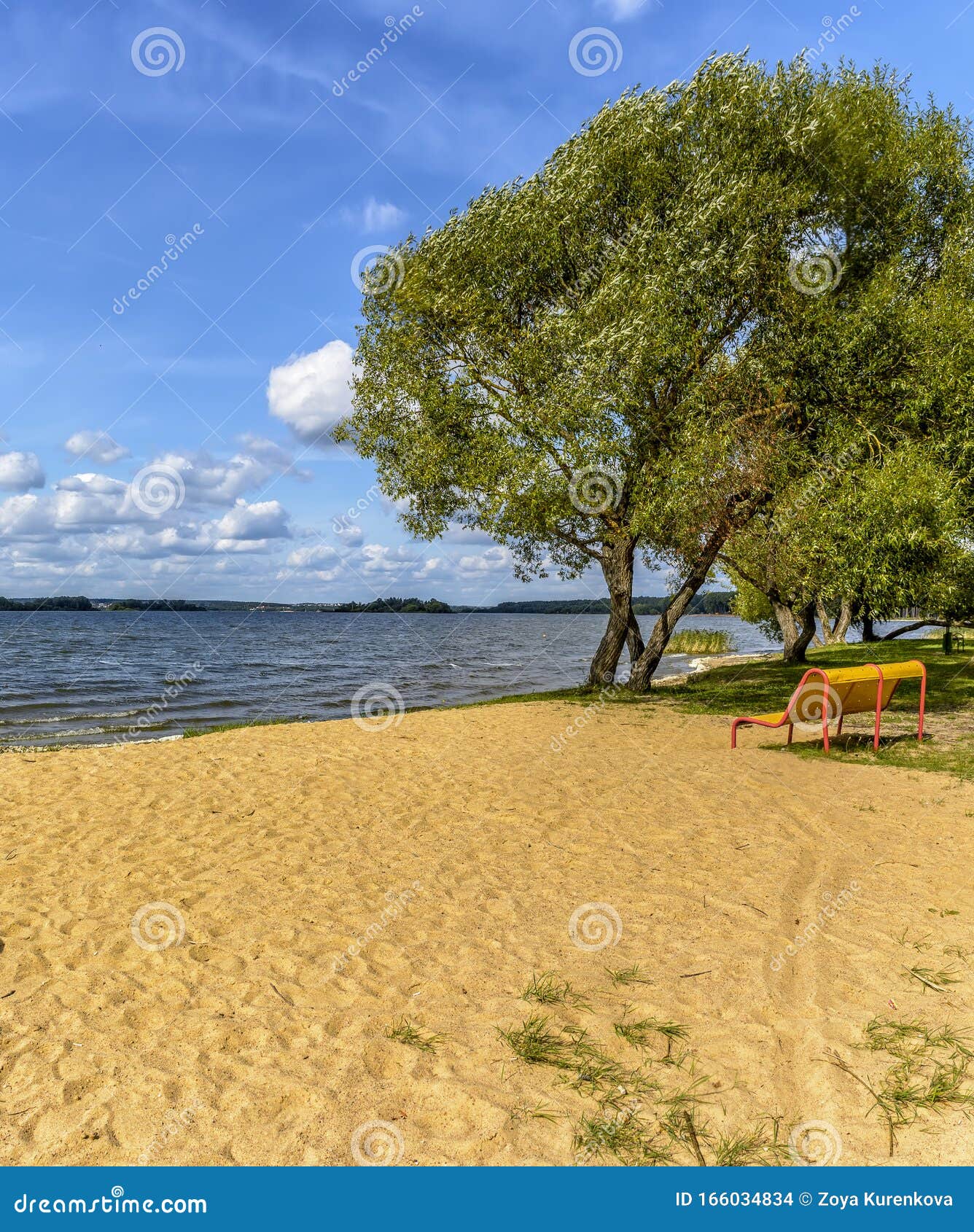 Windy Day on the Beach at Zaslavsky Reservoir Stock Photo - Image of ...