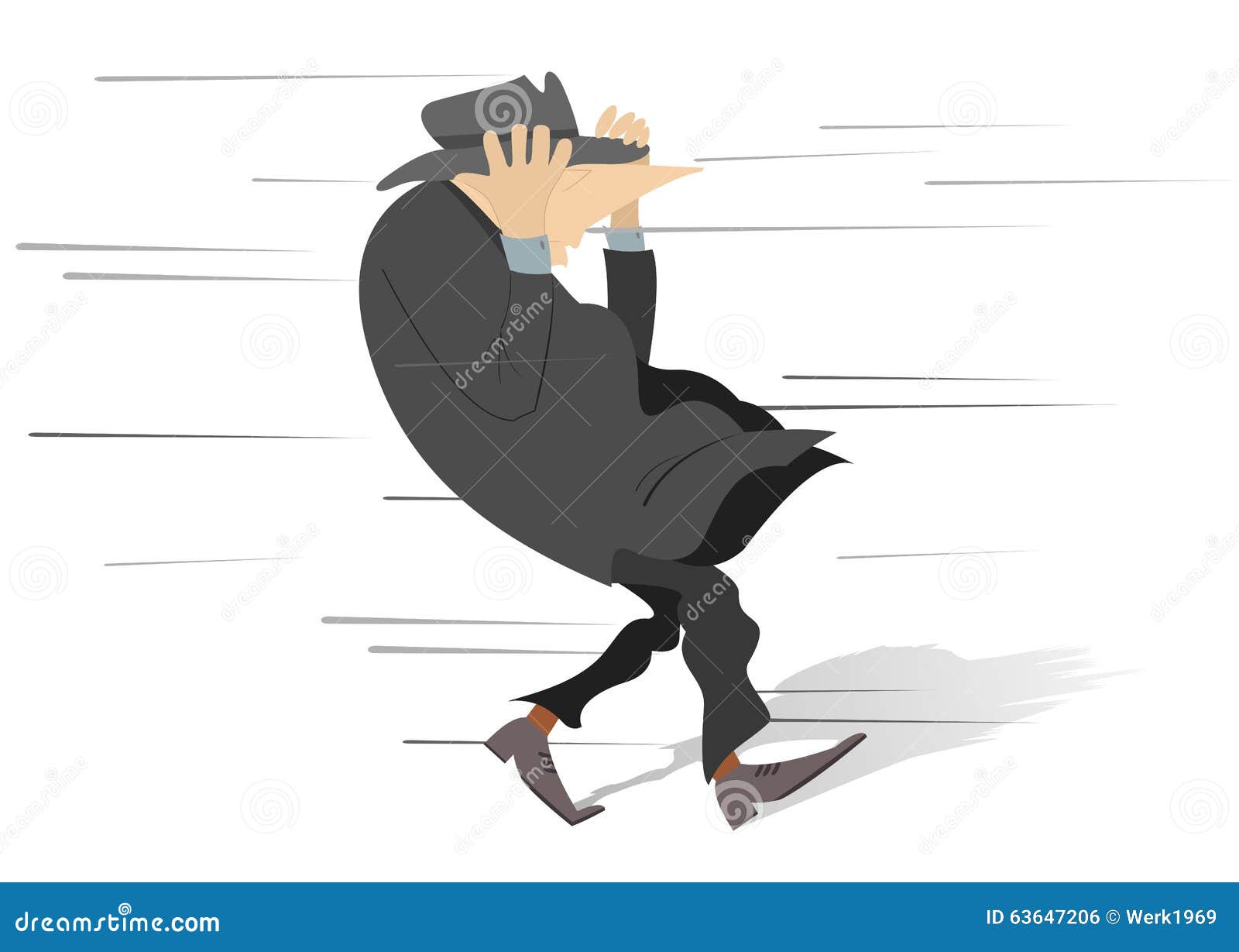 Windy day stock vector. Illustration of hurricane, sketch - 63647206