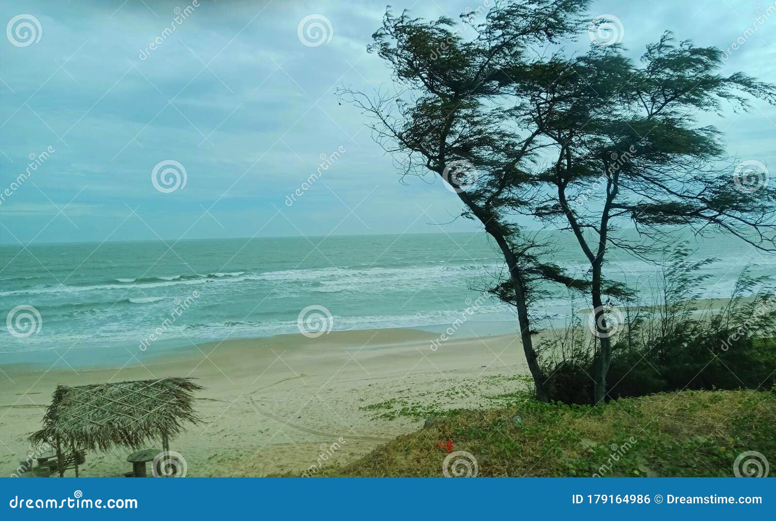 Windy Day on Tropical Beach Stock Photo - Image of bangkok, boats ...