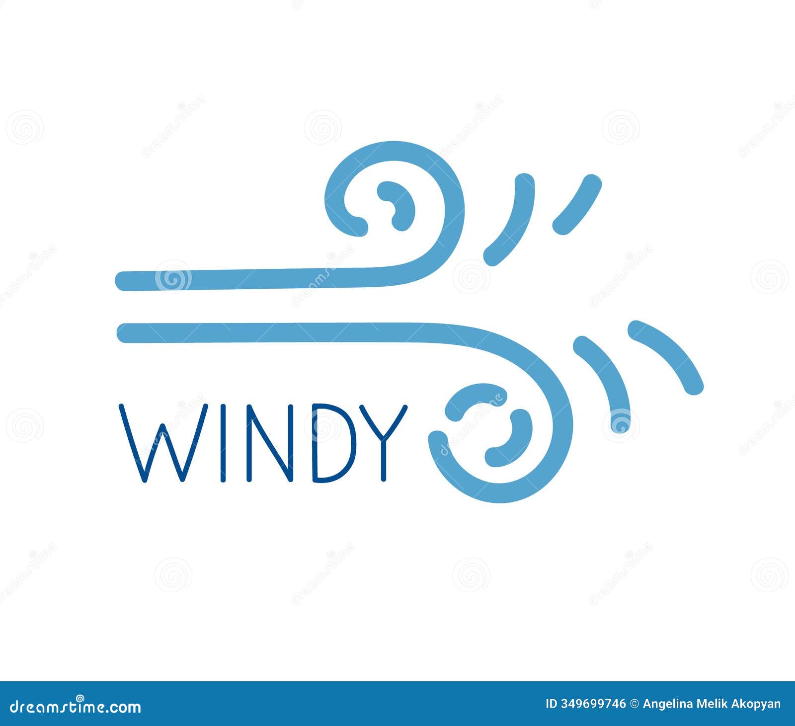 Windy Graphic Design Featuring Stylized Wind Patterns and the Word ...