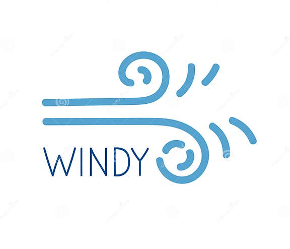 Windy Graphic Design Featuring Stylized Wind Patterns and the Word ...