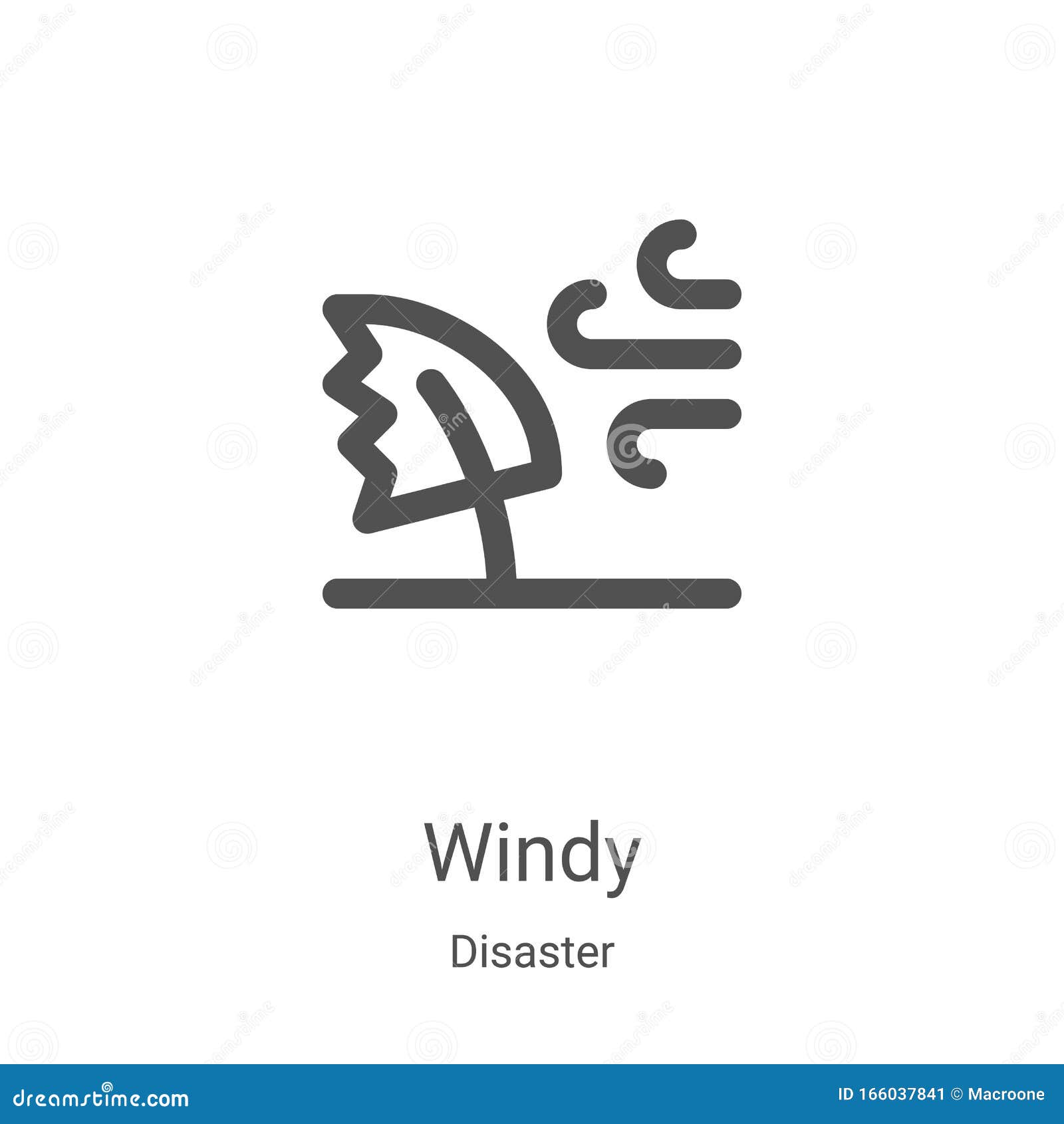 Windy Icon Vector from Disaster Collection. Thin Line Windy Outline ...
