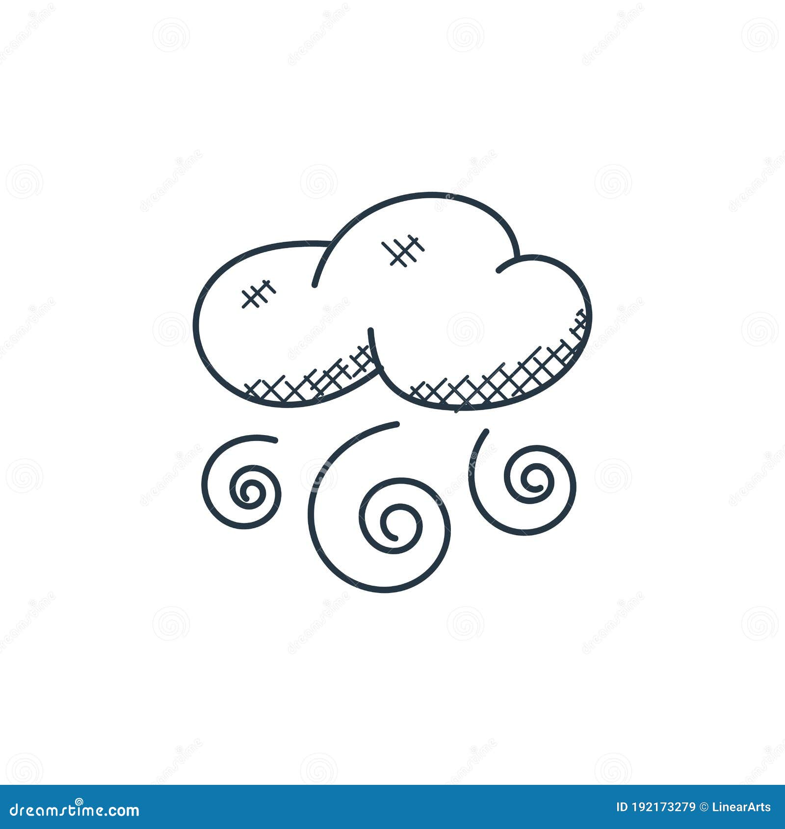 Windy Icon Vector from Weather Concept. Thin Line Illustration of Windy ...