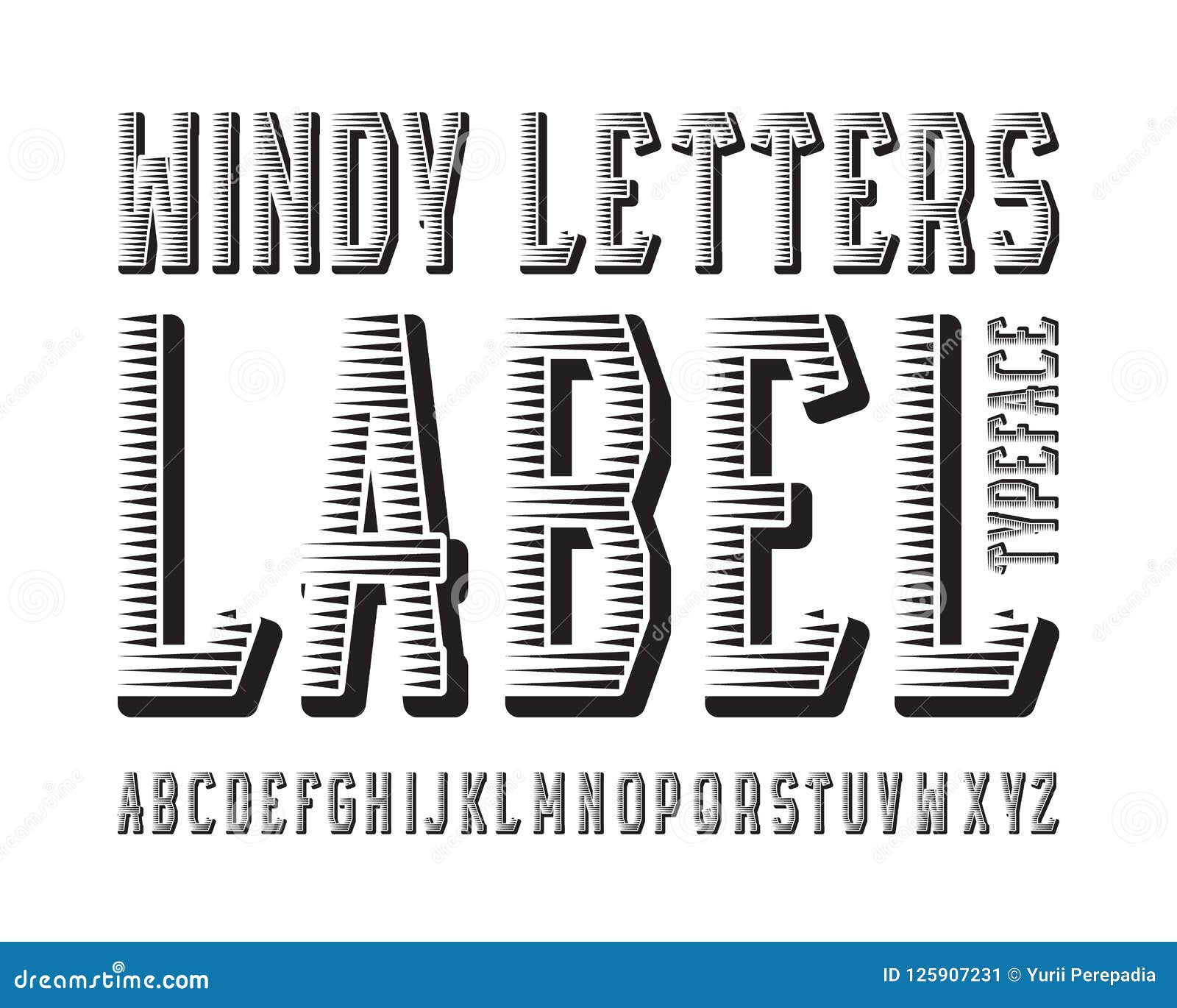 Windy Letters Label Typeface. Black Contrasting Font Stock Vector ... Windy Letters Label Typeface. Black Contrasting Font Stock Vector ...