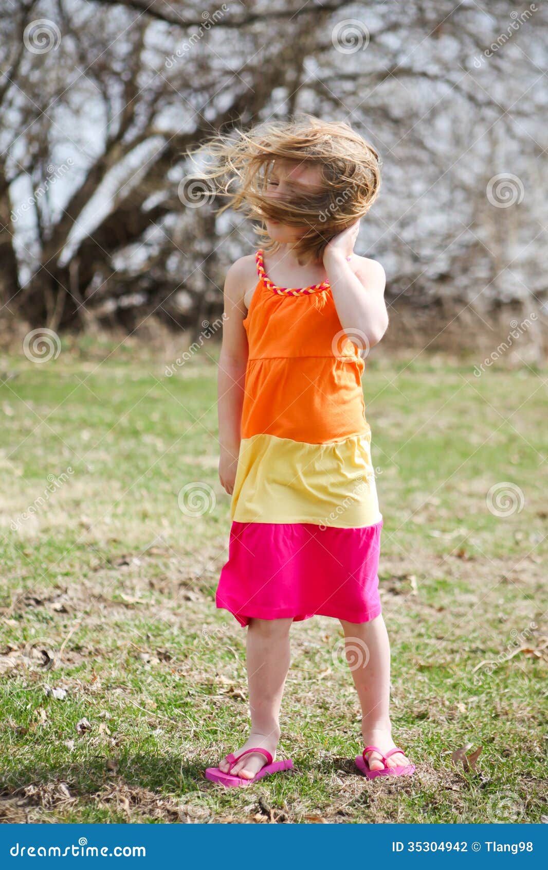 Windy stock photo. Image of storm, dress, girl, hair - 35304942