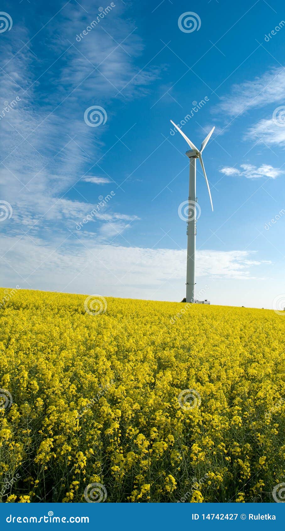 Windy mill. stock image. Image of watts, turbines, renewable - 14742427