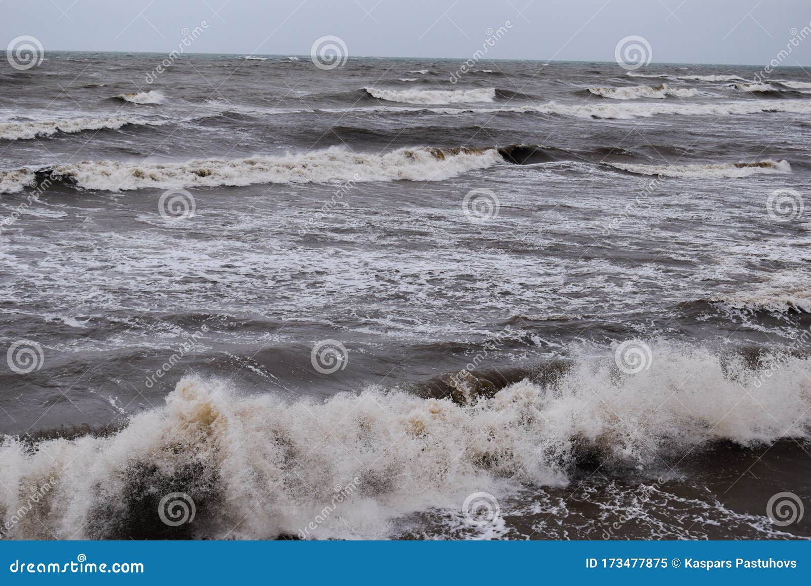 Windy Morning in Ventspils and by the Sea Stock Image - Image of windy ...