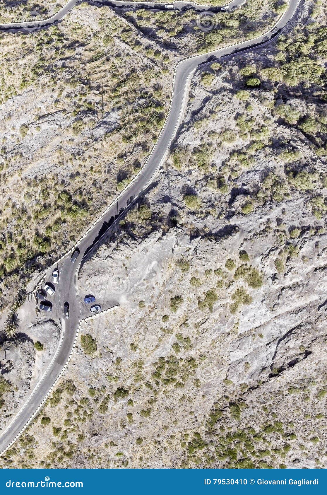Windy Mountain Road, Overhead View Stock Photo - Image of hill, path ...