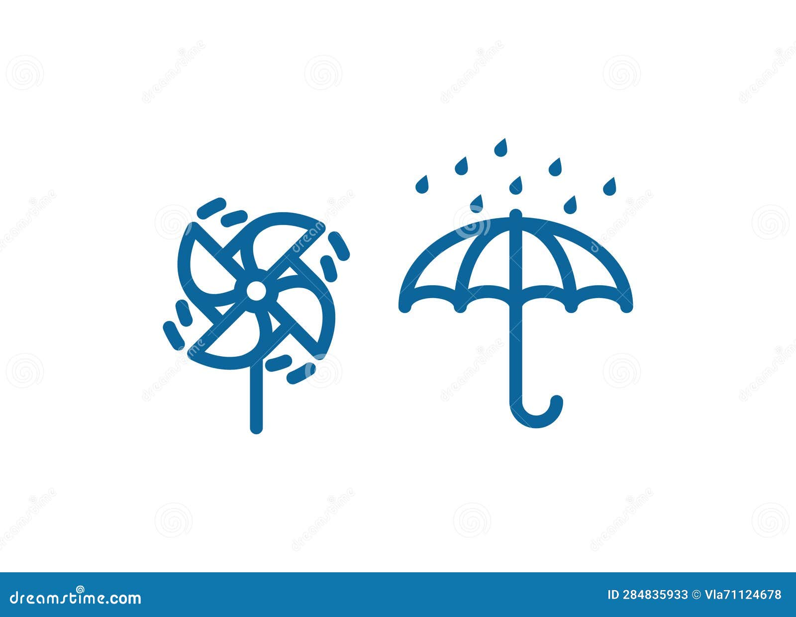 Windy and Rainy Meteorologist Signs with Umbrella Stock Illustration ...