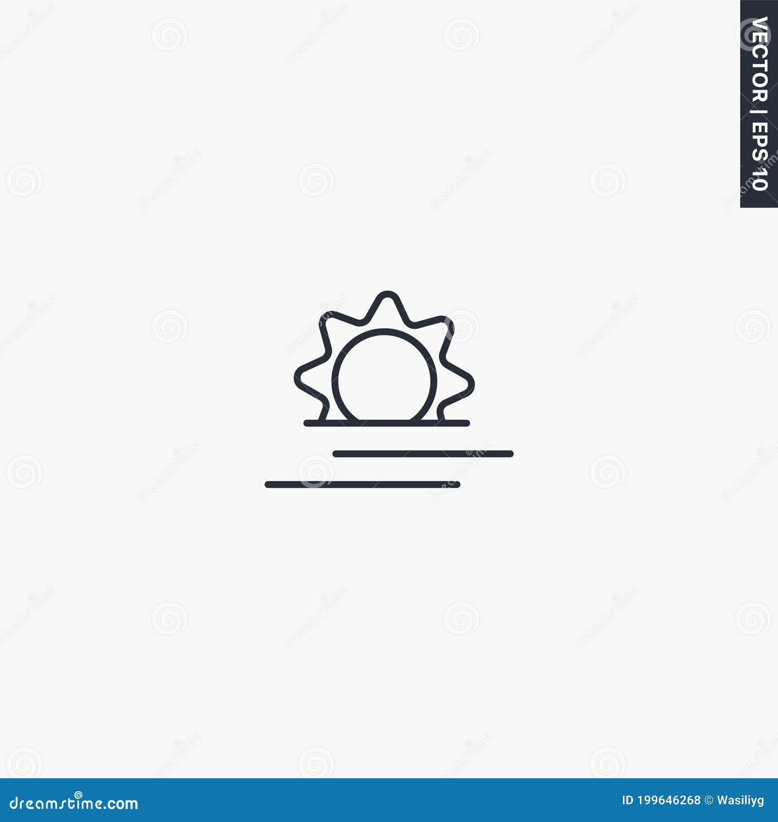 Windy Sunny, Linear Style Sign for Mobile Concept and Web Design Stock ...