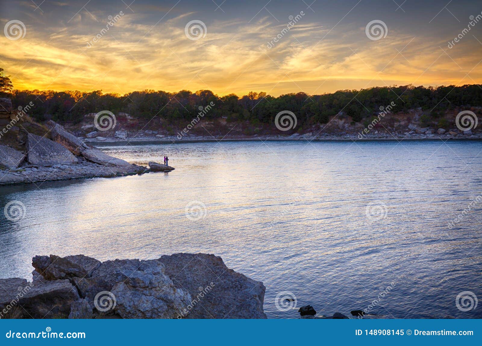 Windy sunset lake stock image. Image of orange, windy - 148908145