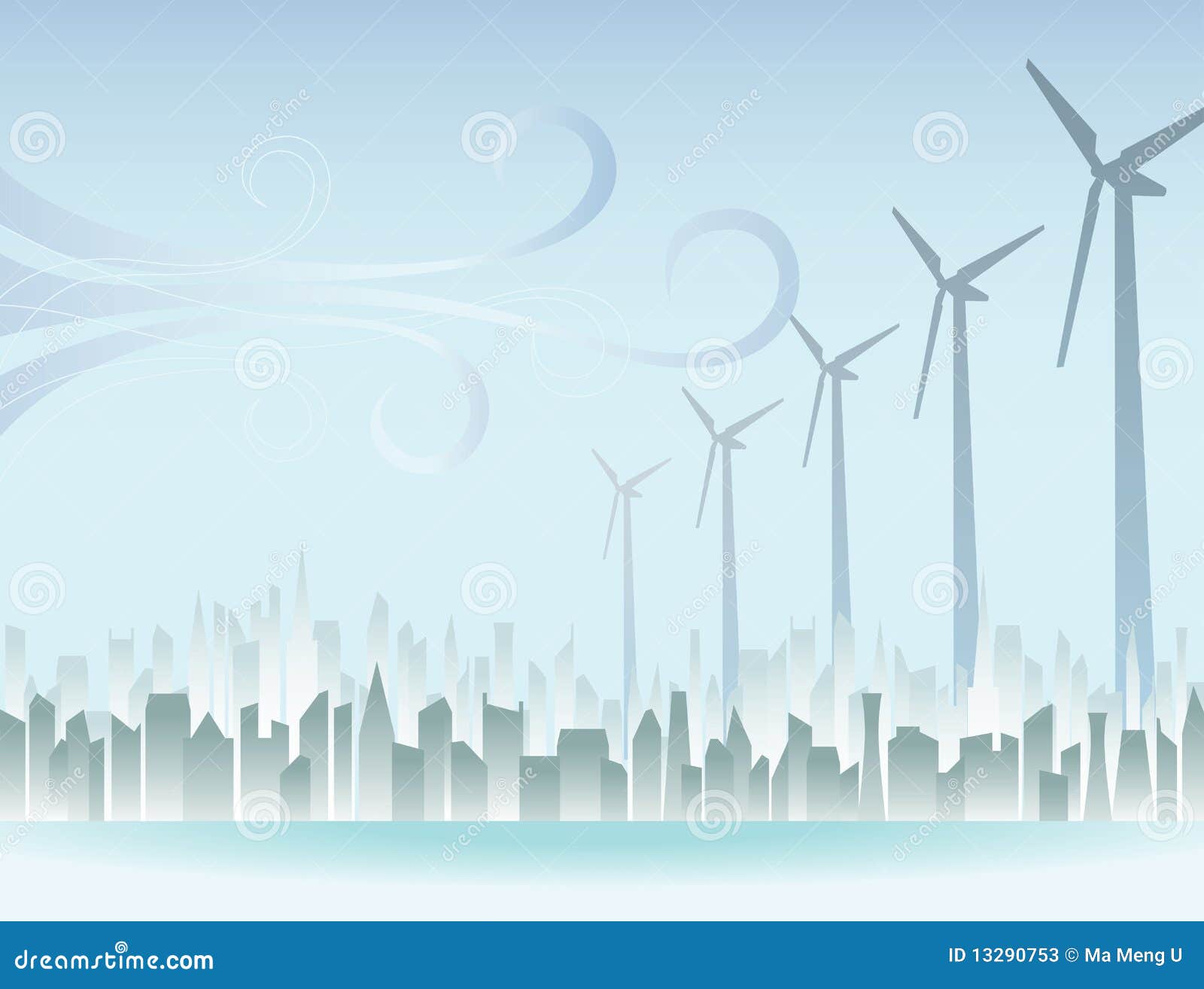 Windy Urban City stock vector. Illustration of curve - 13290753