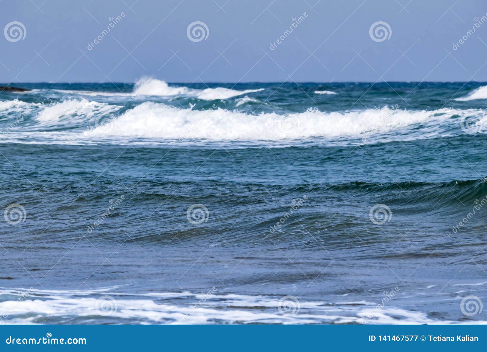 Windy Weather. Waves on the Sea. Sea Coast Stock Image - Image of coast ...