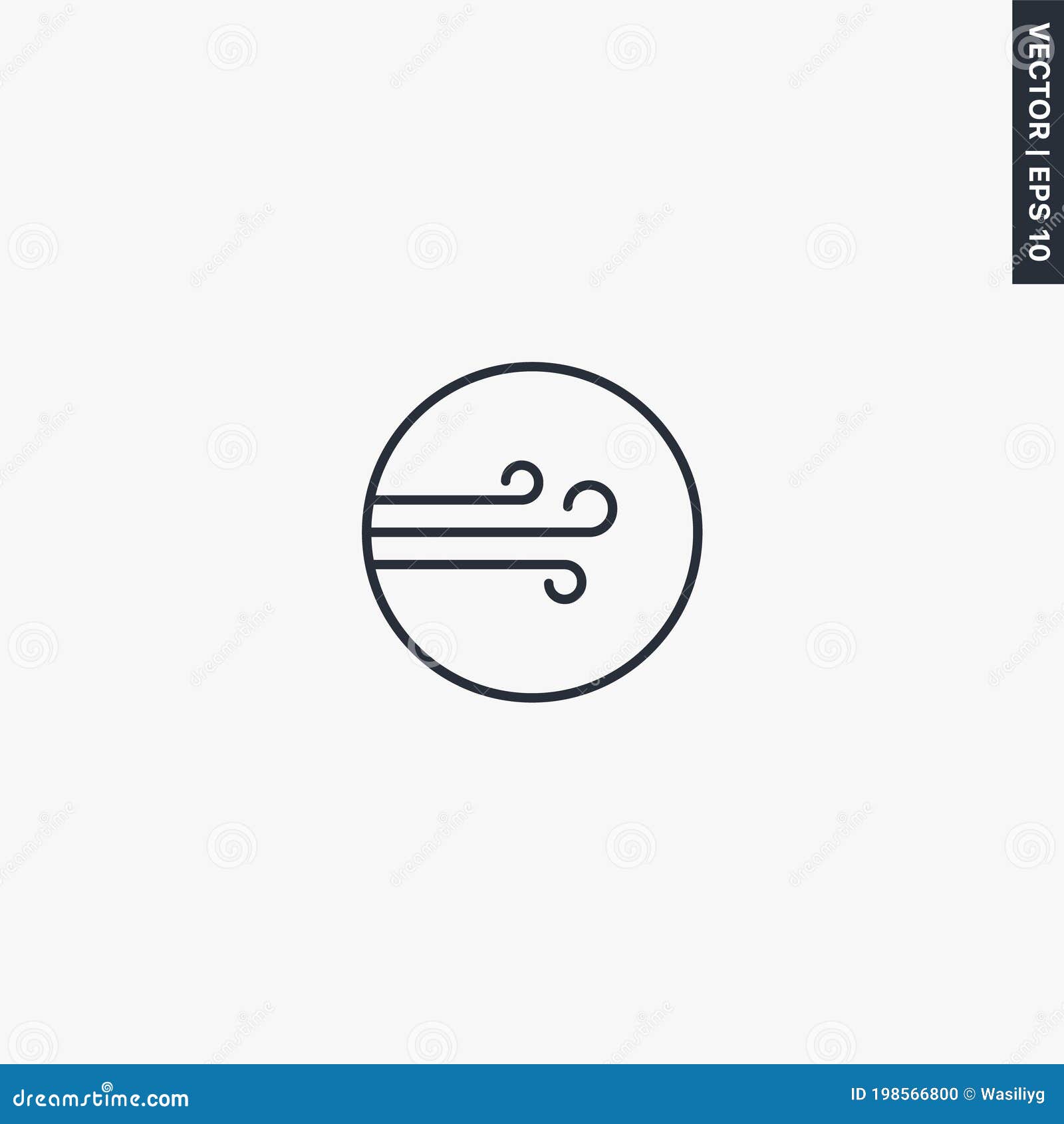 Windy, Wind, Linear Style Sign for Mobile Concept and Web Design Stock ...