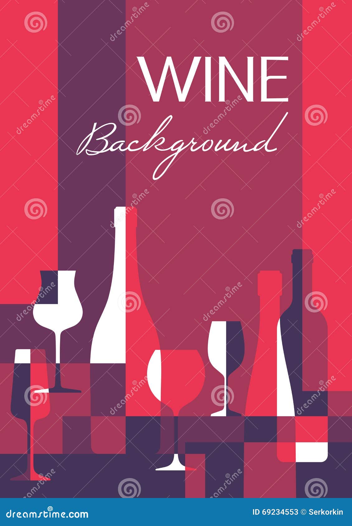 Wine Abstract Background in A4 Vertical Format. Wine Bottles and ...