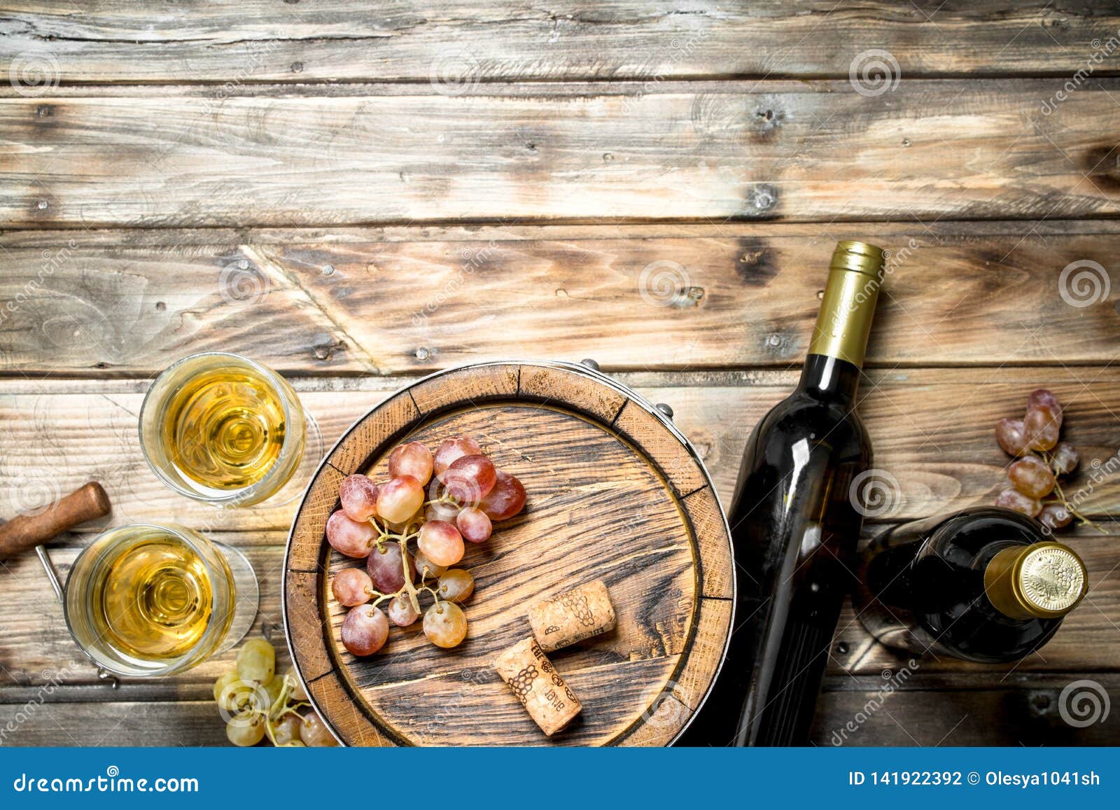 Wine Background. White Wine in an Old Barrel Stock Photo - Image of ...