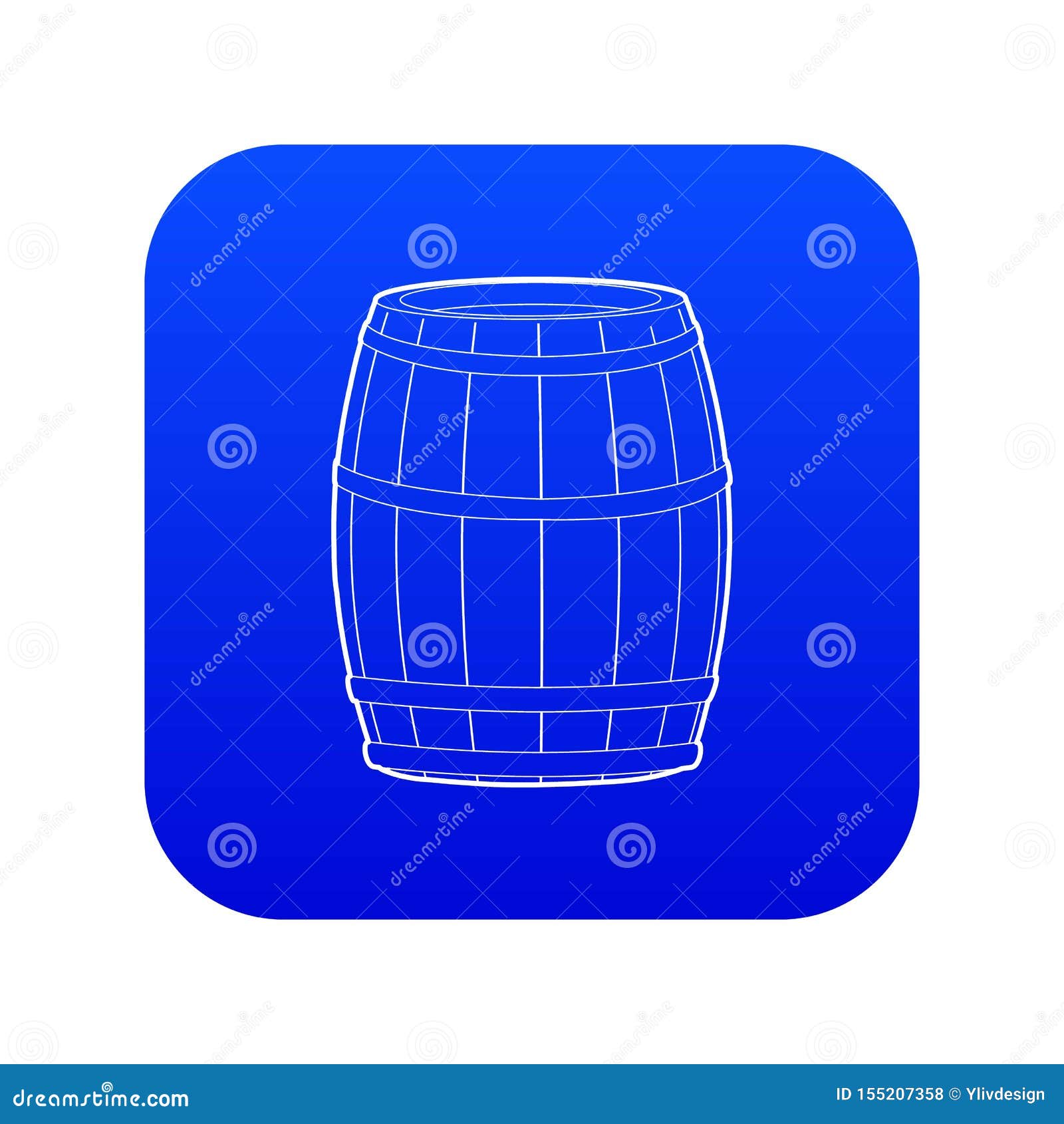 Wine Barrel Icon Blue Vector Stock Vector - Illustration of cask ...