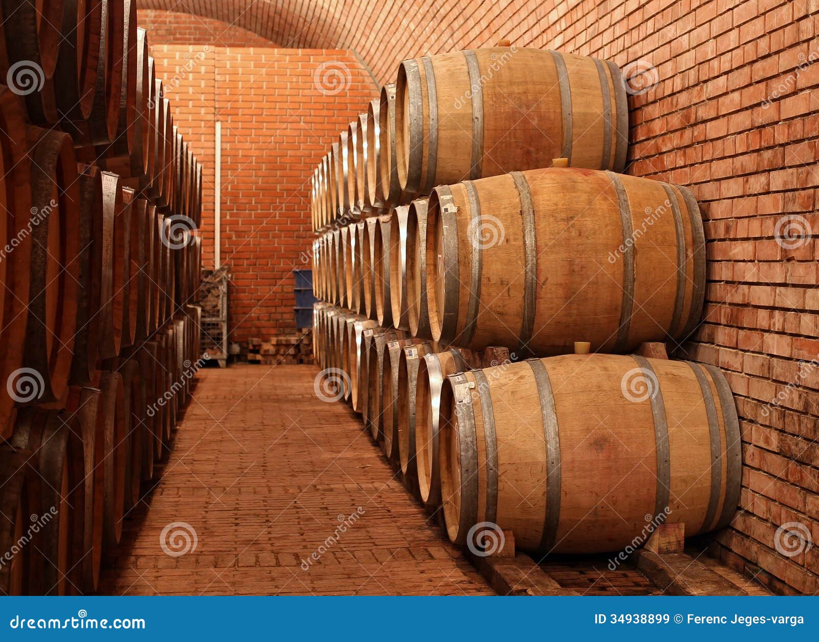 Wine barrels in cellar stock image. Image of brown, corks - 34938899