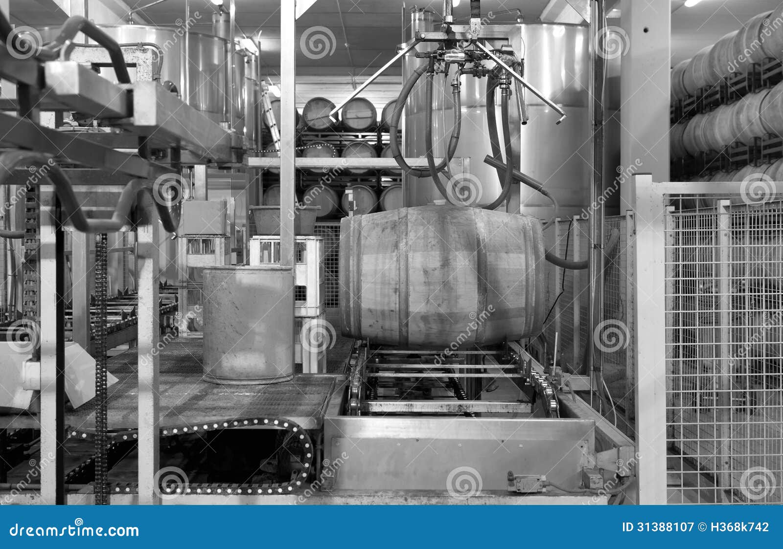 Wine Barrels Filling Process Stock Image - Image of cellar, winery ...