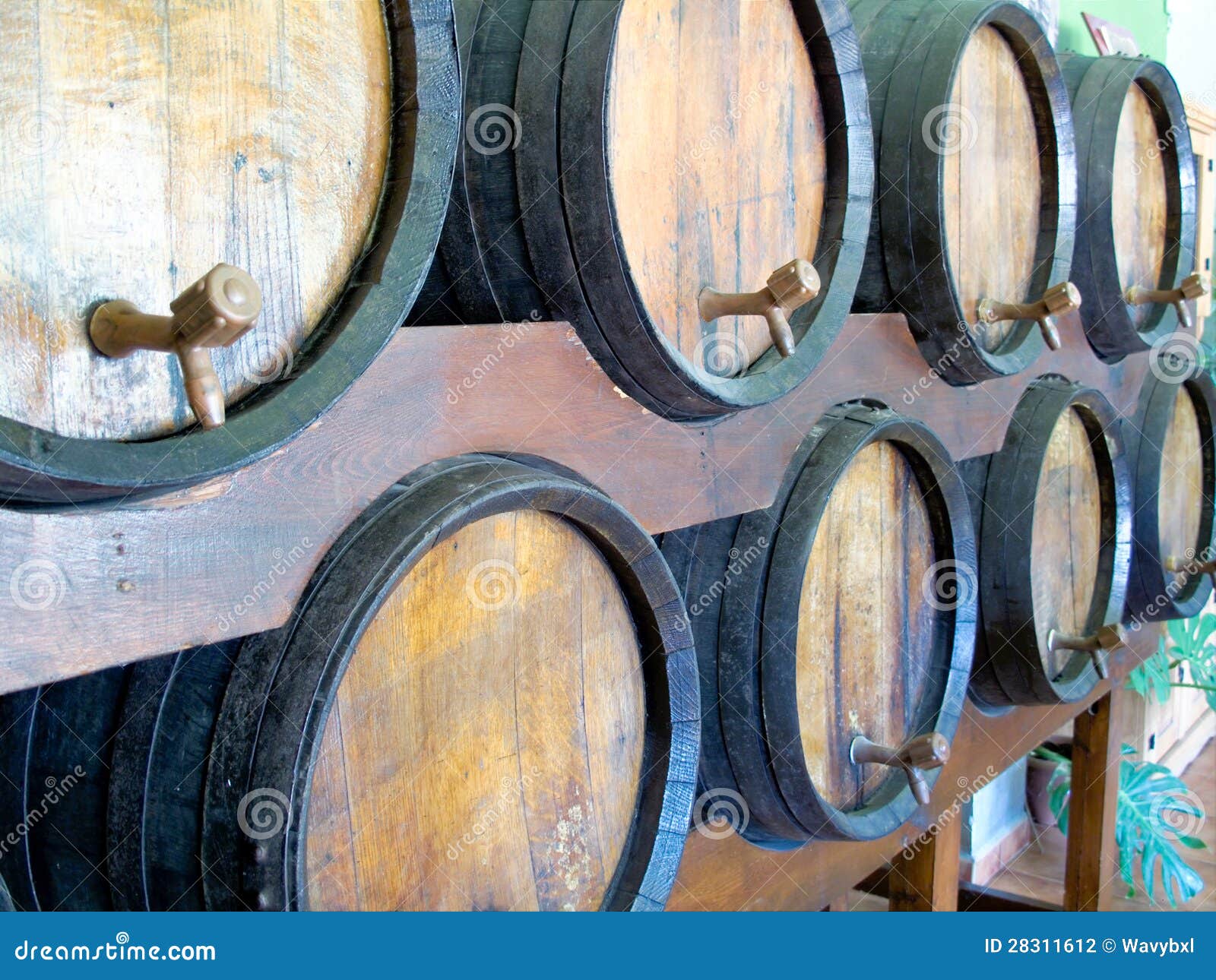 Wine Barrels Ready for Tasting Stock Photo - Image of cellar, barrel ...