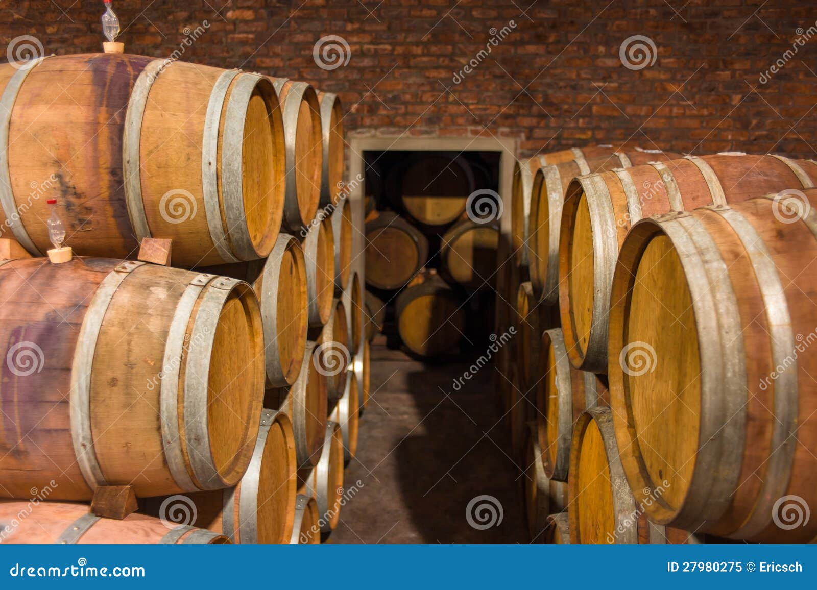 Wine barrels in rows stock image. Image of cape, pattern - 27980275