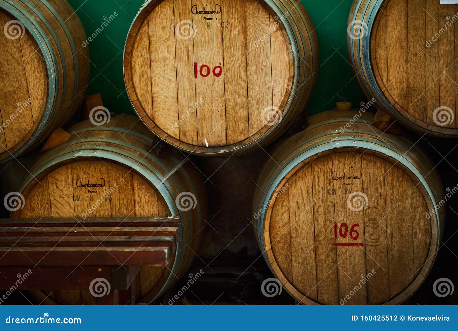 Wine Barrels Stacked in the Old Cellar of the Winery. Stock Photo ...