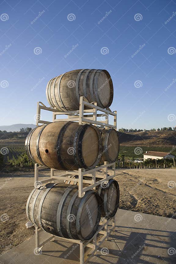 Wine Barrels on Stand stock photo. Image of container - 29647862