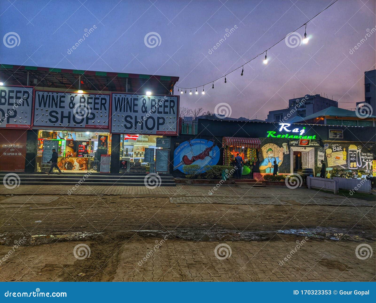 Wine and Beer Shop at Evening in Gurgaon Editorial Stock Photo - Image ...