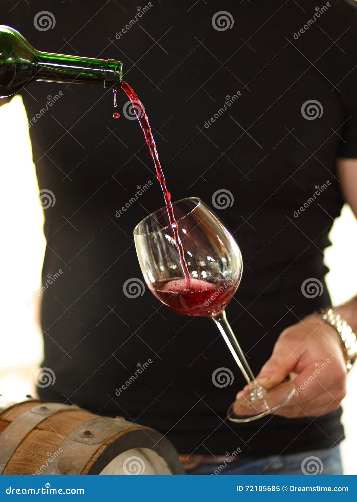Wine Being Poured into a Glass Stock Image - Image of black, alcohol ...