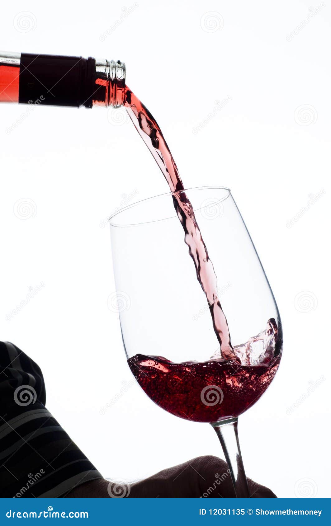 Wine Being Poured into Wineglass Stock Image - Image of abstract, rosey ...